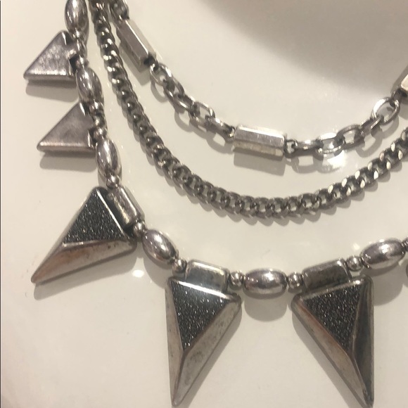 ZokyDoky | Jewelry | Shimmery Pyramid Spiked Layered Chains Necklace ...